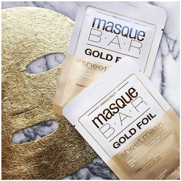 Masque Bar | Skincare | 5 Pk Masque Bar Gold Foil Sheet Mask 1 Ounce ...